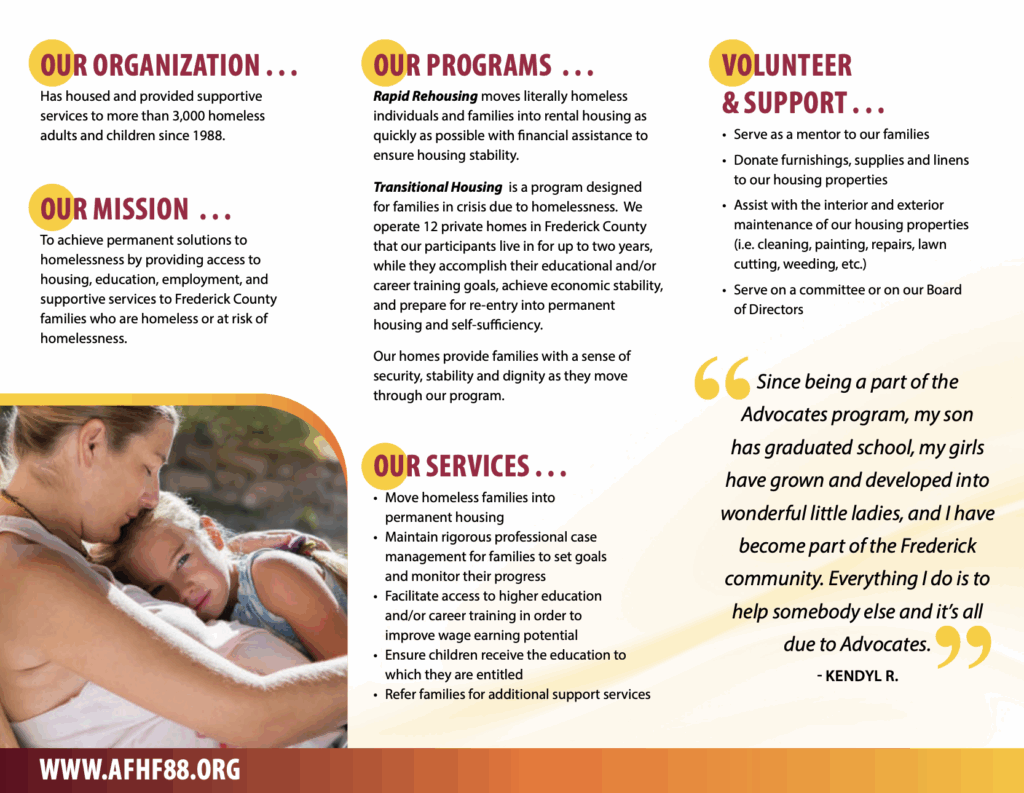 Brochure - Advocates for Homeless Families